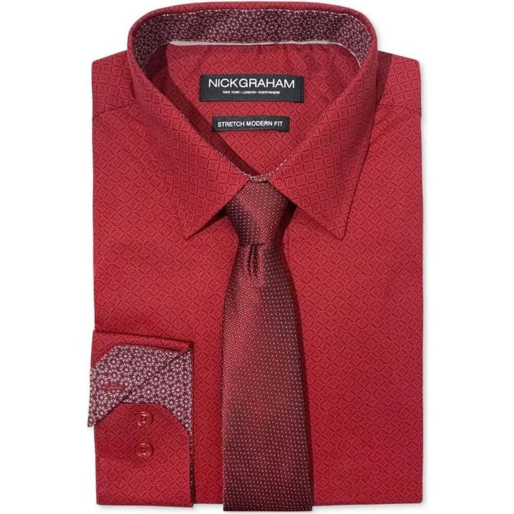 Nick Graham | Shirts | Nick Graham Mens Diamond Medallion With Tie ...